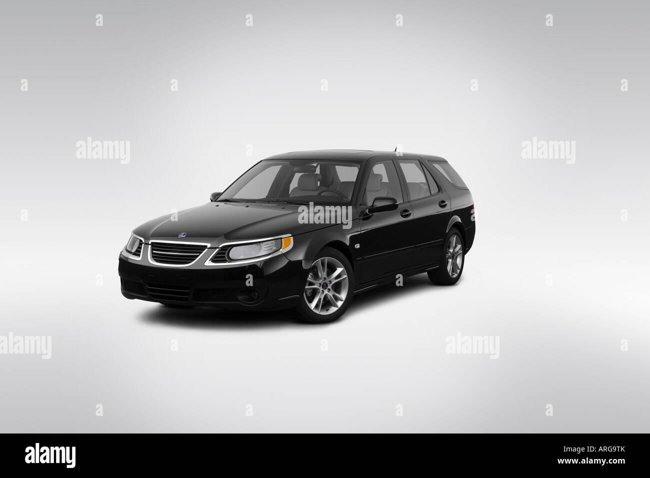 2007 Saab 9-5 2.3T SportCombi in Black - Front angle view Stock Photo ...