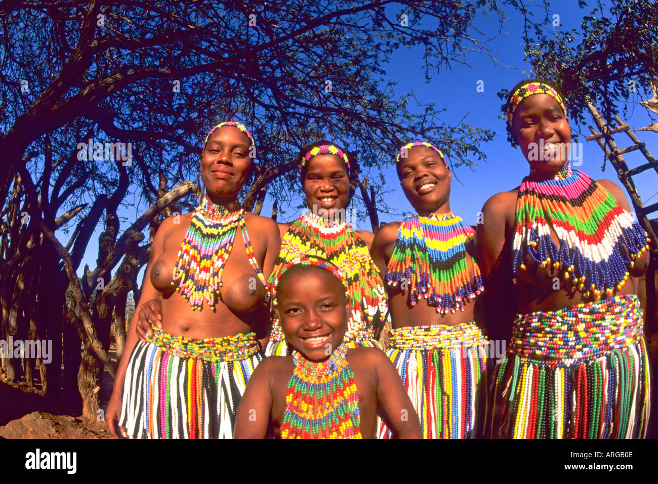 Colorful Native Zulu Beaded Women at Shakaland Center South Africa ...
