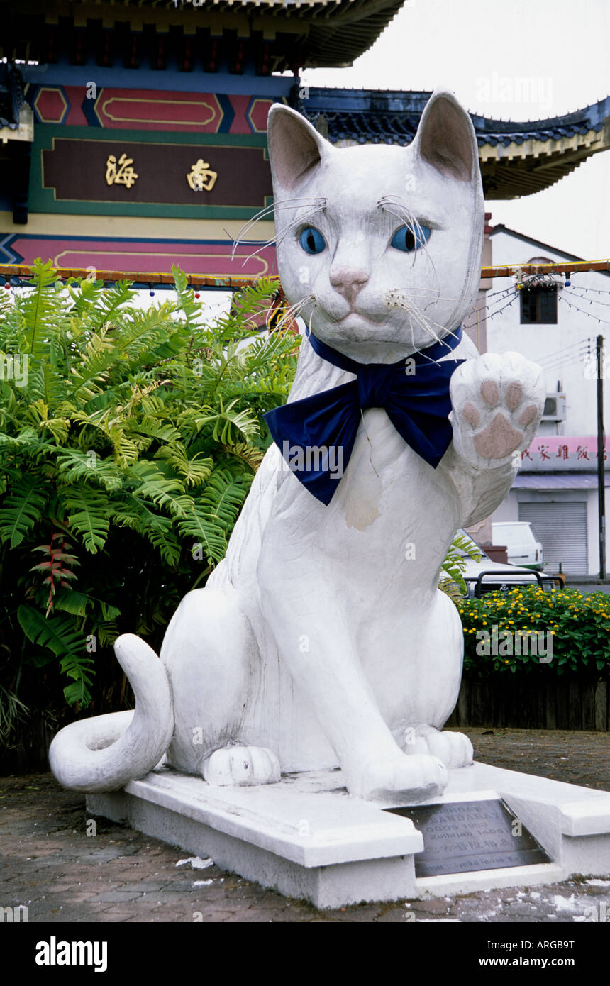 The Great cat statue of Kuching,Sarawak, wearing blue bow tie Stock ...