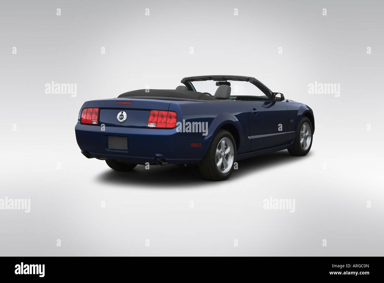2007 Ford Mustang GT Premium in Blue - Rear angle view Stock Photo - Alamy