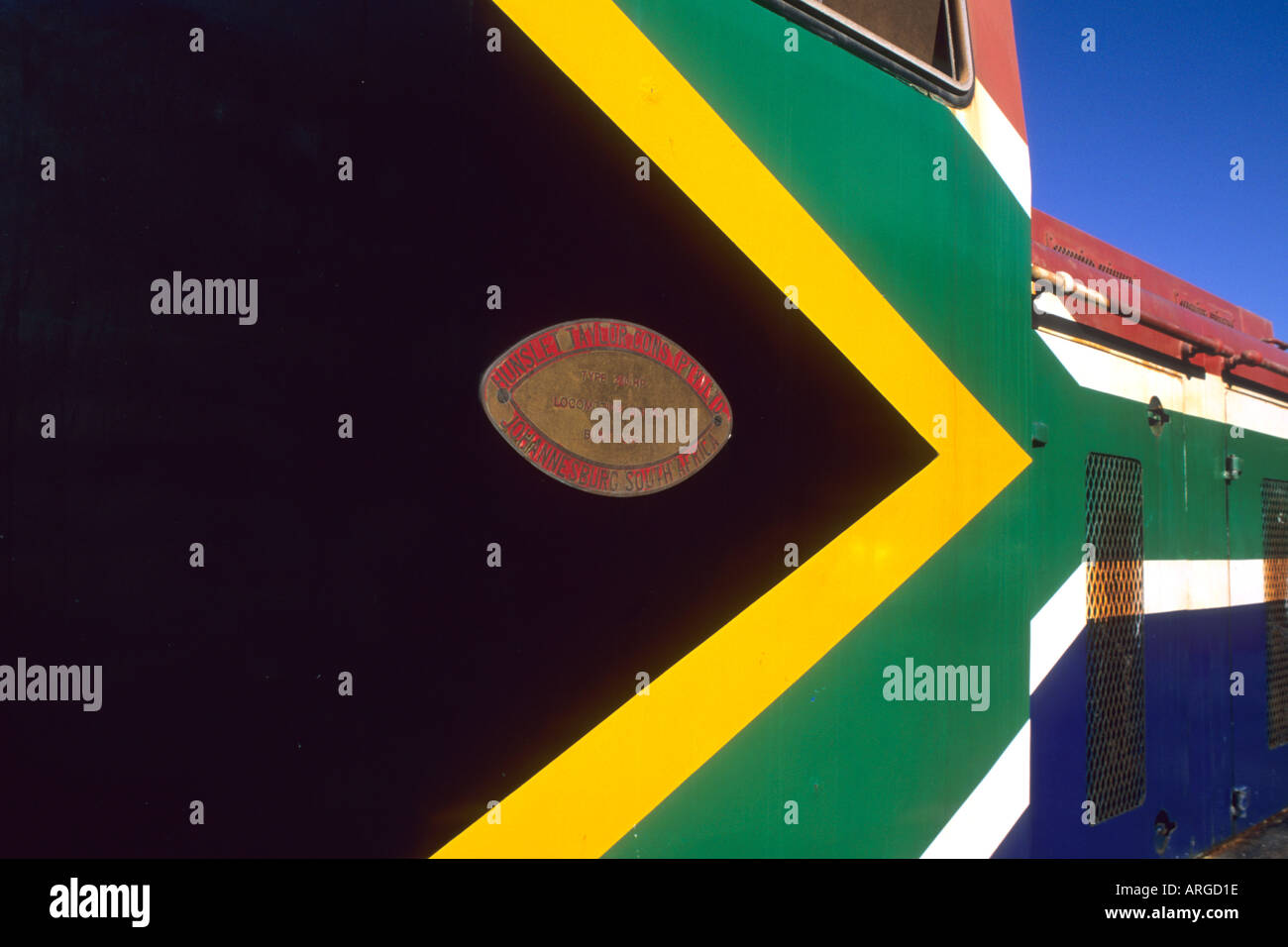 Colorful Train painted to Represent the African Flag at Mossel Bay in ...