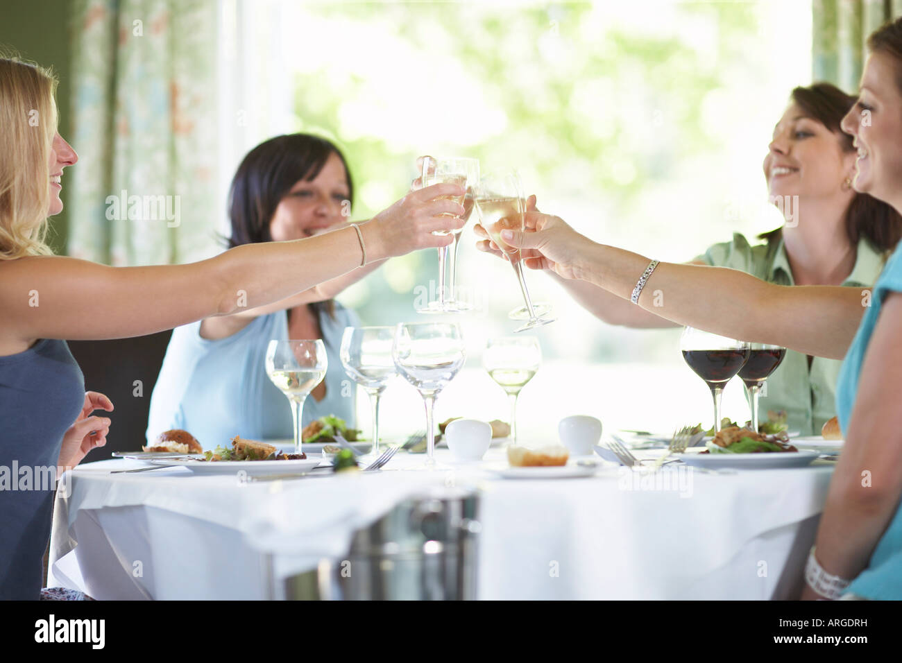 Friends dining restaurant upscale hi-res stock photography and images ...