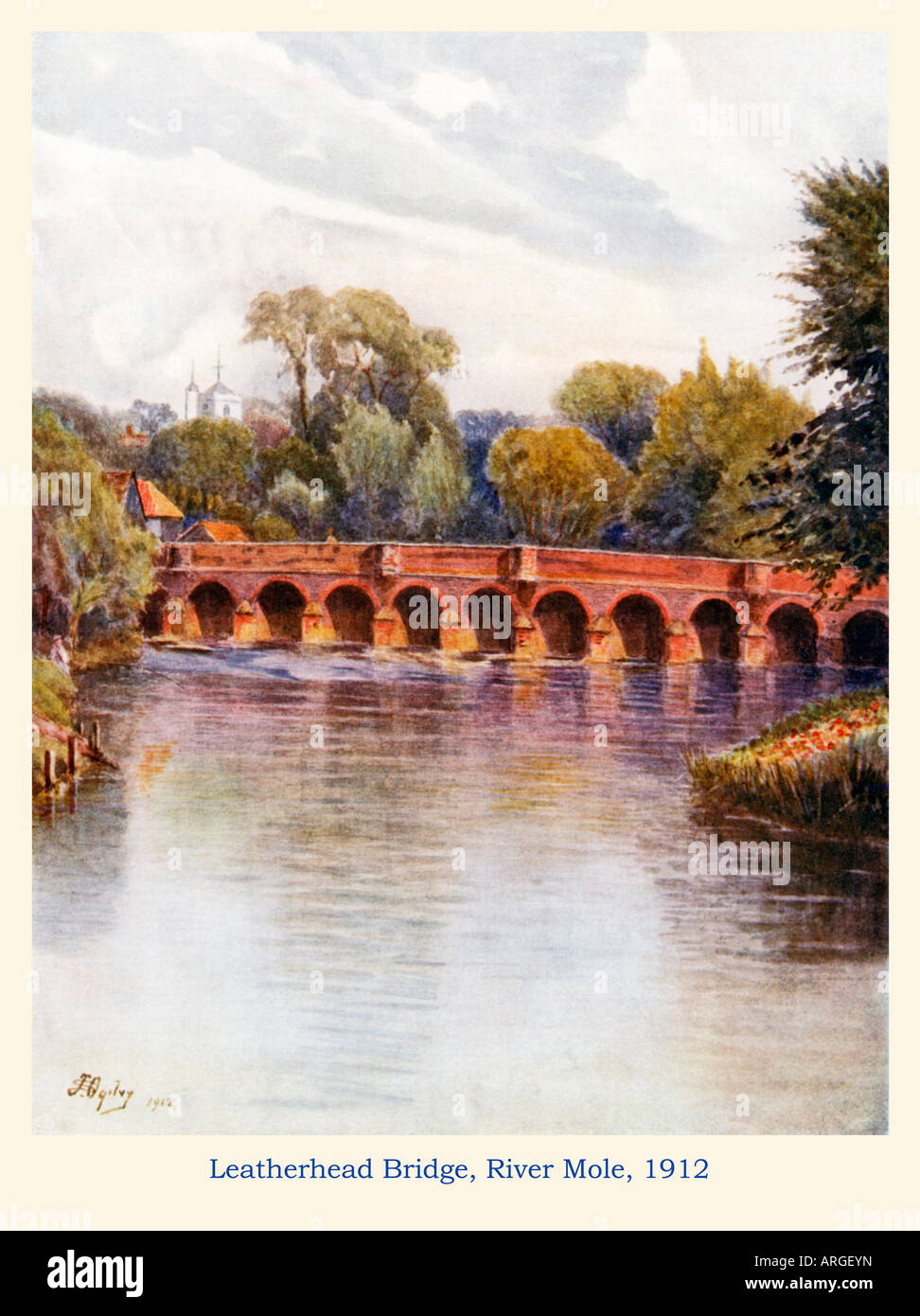 Leatherhead Bridge River Mole Surrey High Resolution Stock Photography ...