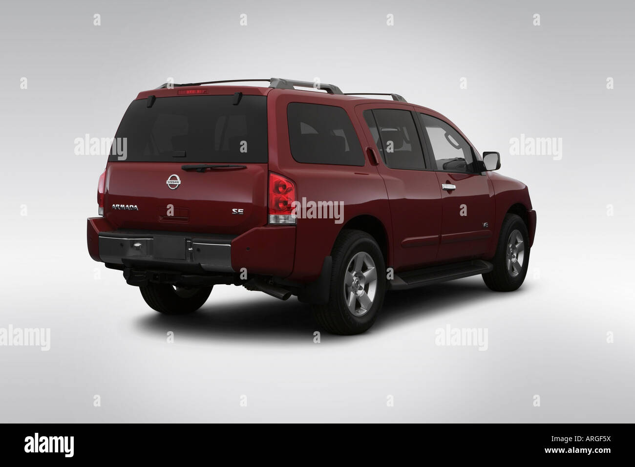 2007 Nissan Armada SE in Red - Rear angle view Stock Photo - Alamy