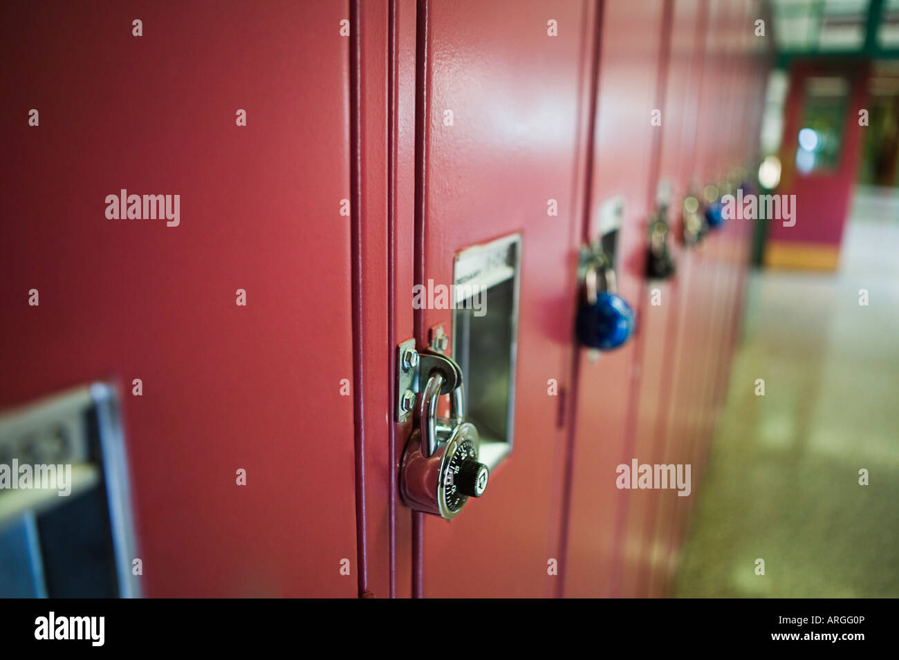 Row of Lockers in School Stock Photo - Alamy