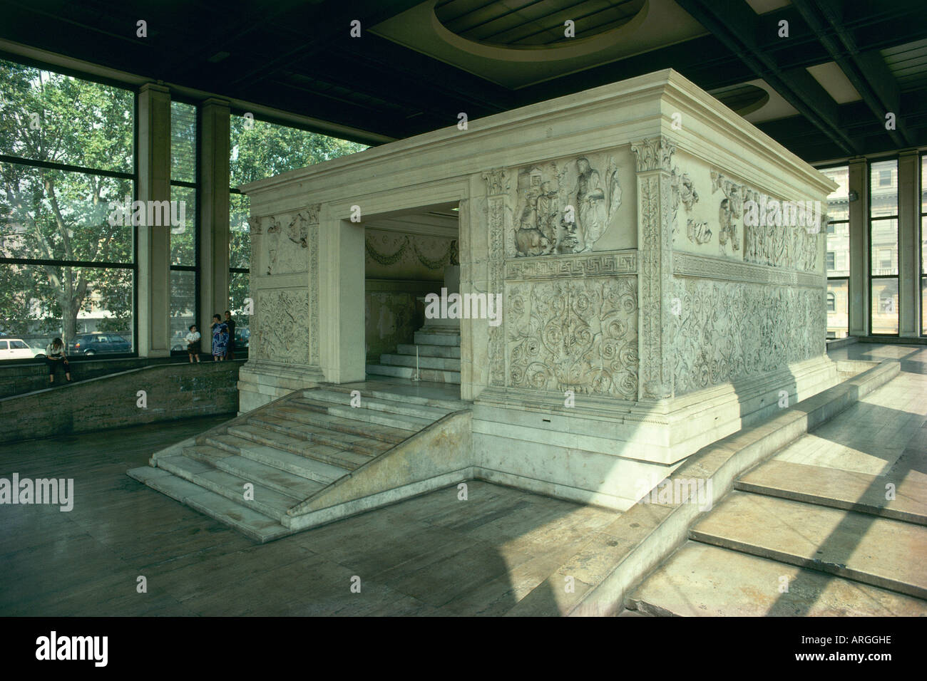 Built between 13 and 9 BC the Ara Pacis Augustae the Altar of Peace is ...