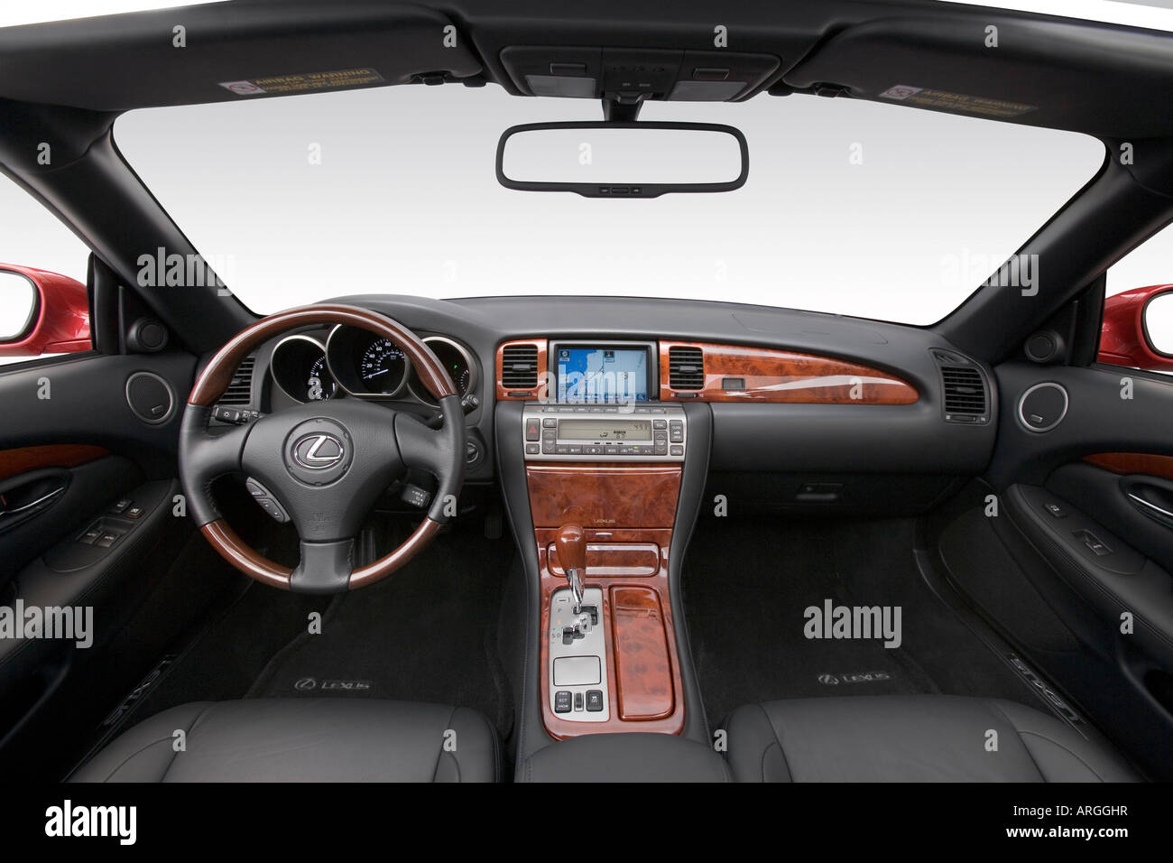 2007 Lexus SC 430 in Red - Dashboard, center console, gear shifter view ...