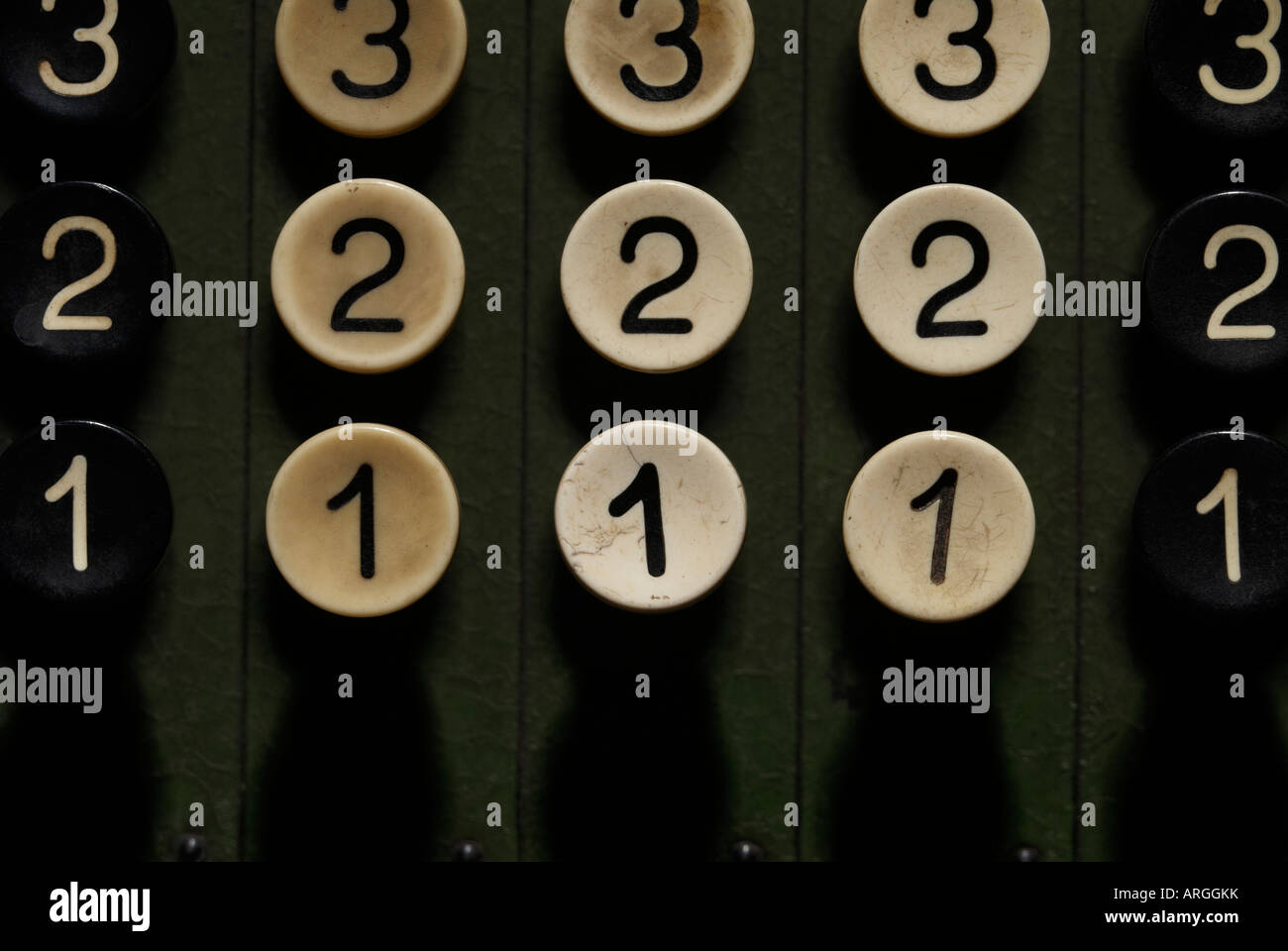 Keys of a Vintage Mechanical Adding Machine Stock Photo - Alamy