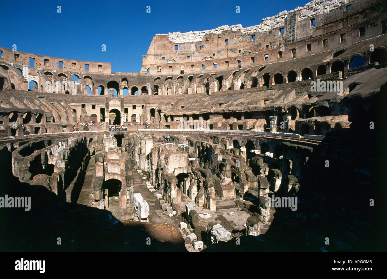 Various tiers can be seen in the Colosseum the amphitheatre which is ...