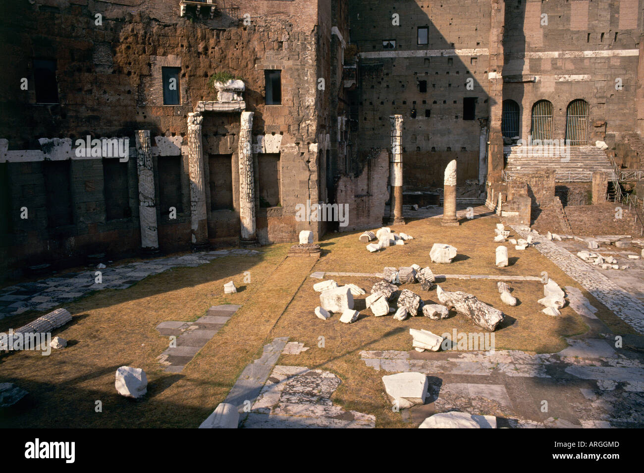 Scattered remains of stonework within the complex of the Mercati ...