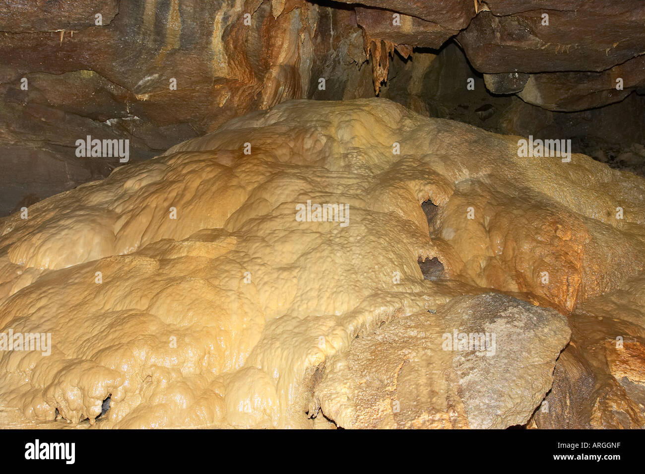 huge flowstone or travertine Stock Photo - Alamy