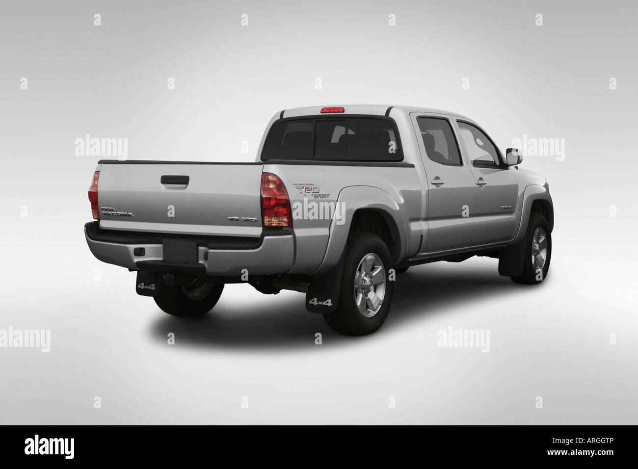2007 Toyota Tacoma V6 in Silver - Rear angle view Stock Photo - Alamy