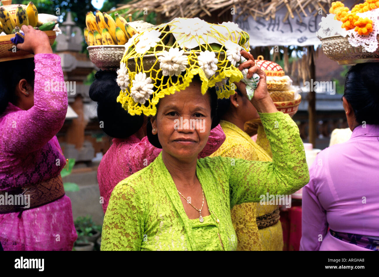 Balinese funeral procession, body Carried to the cremation, bamboo ...