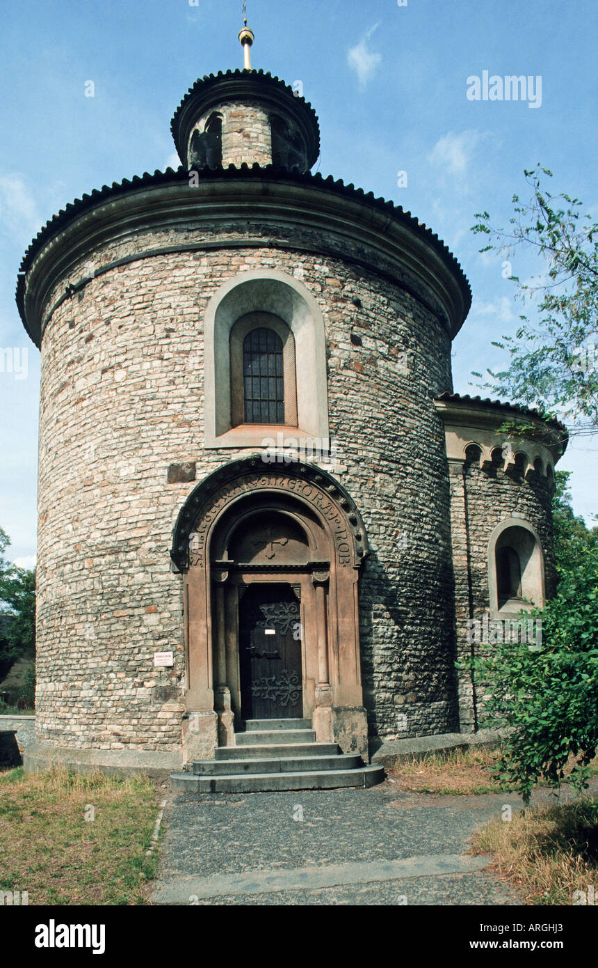 The restored Romanesque Rotunda of St Martin in the Vysehrad district ...