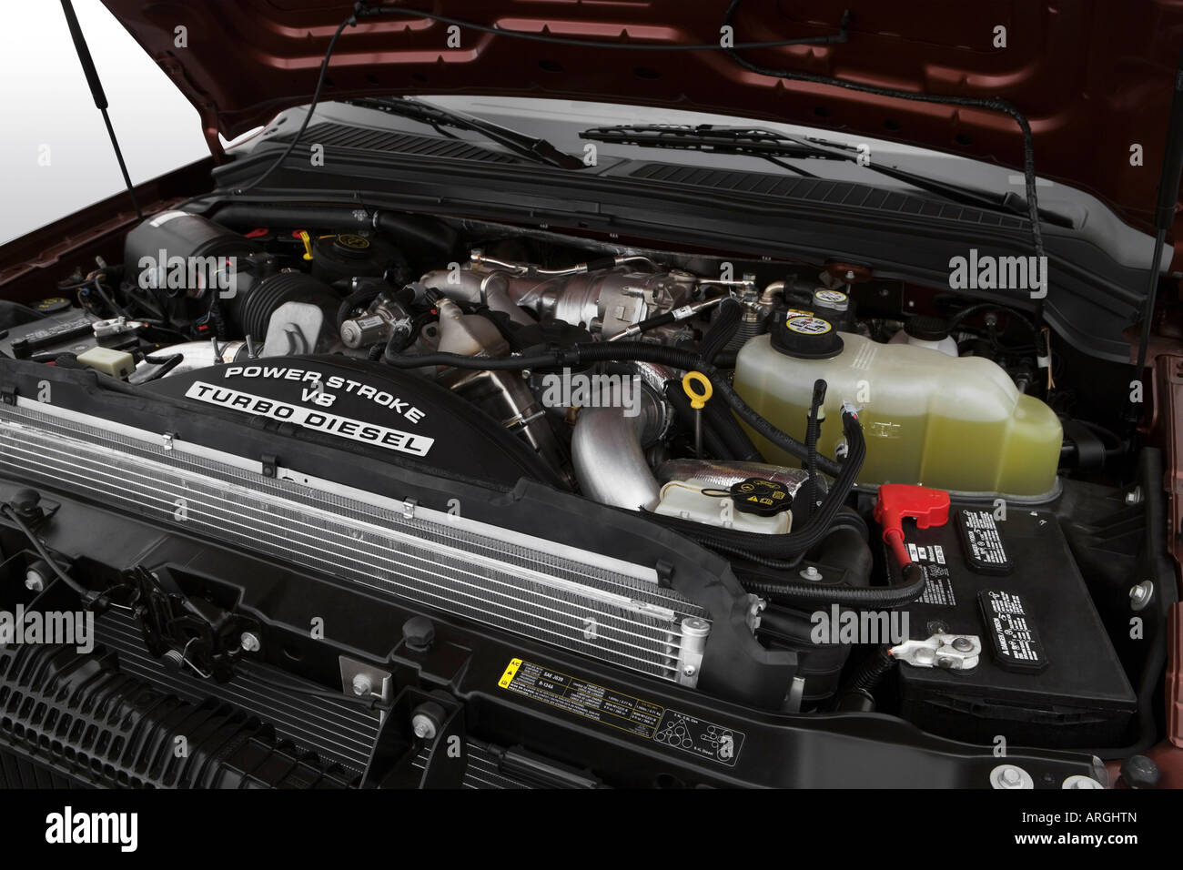 2008 Ford F-250 SD King Ranch in Orange - Engine Stock Photo - Alamy