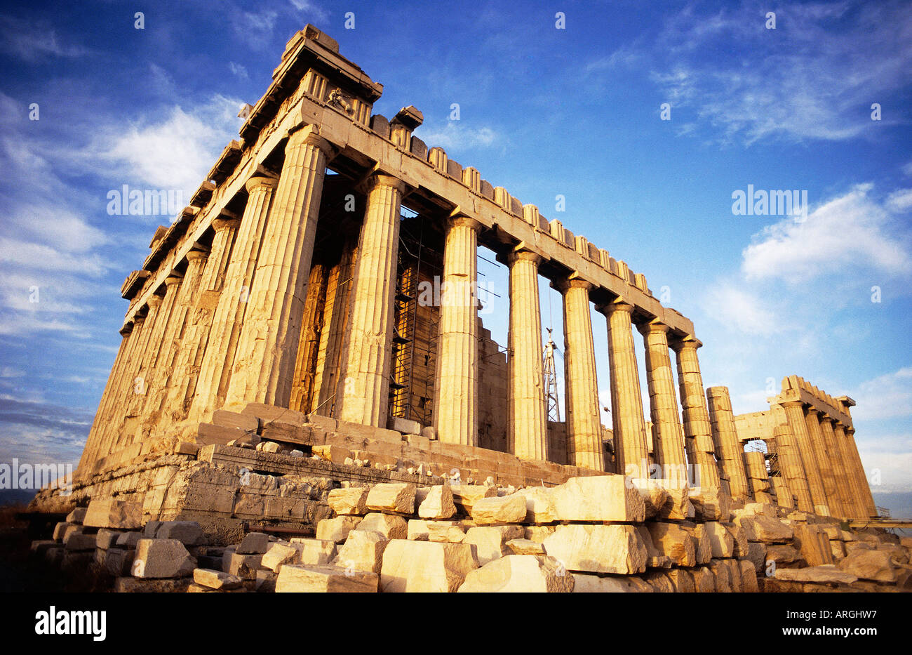 A view of the Parthenon which dominates the Acropolis and which was the ...