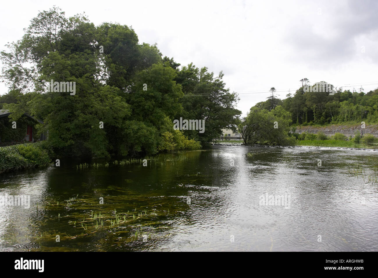 river and canal flowing through Cong village County Mayo Republic of ...
