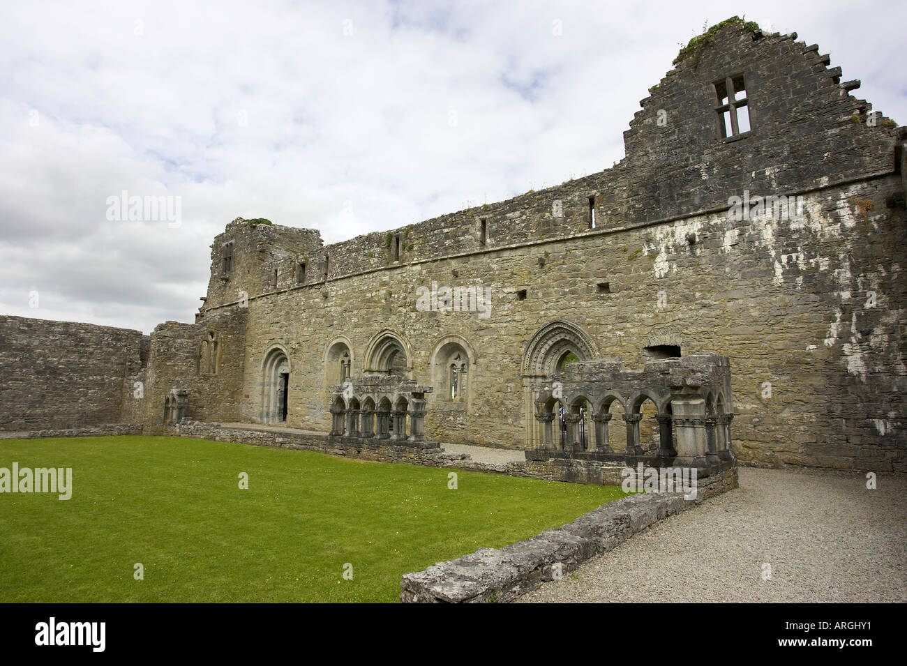 courtyard in the ruins of Cong Abbey County Mayo Republic of Ireland ...