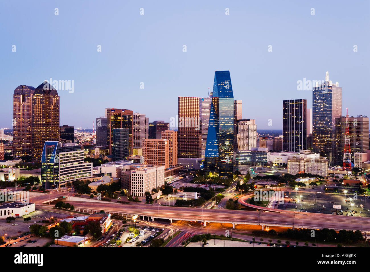 Dallas Skyline at Dusk, Texas, USA Stock Photo - Alamy