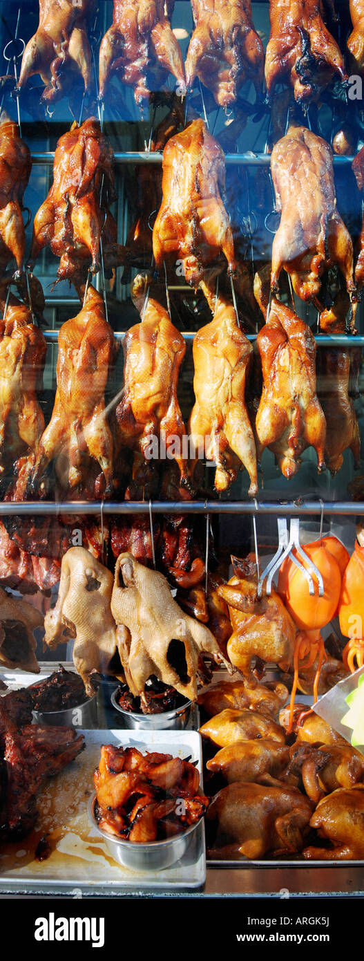 Duck Hanging in Window at Restaurant Stock Photo - Alamy