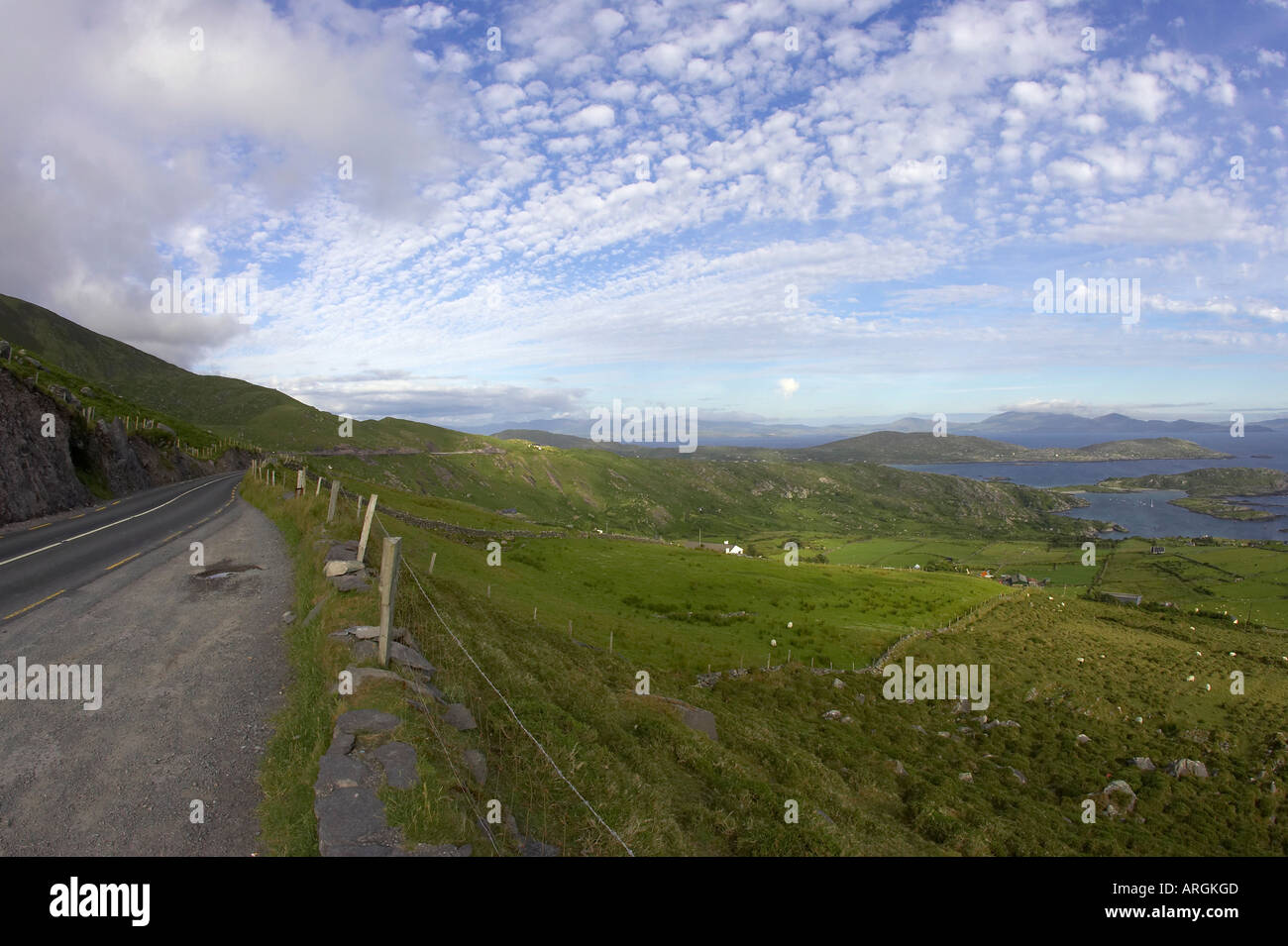 road along the edge of the Iveragh Peninsula Ring of Kerry County Kerry ...