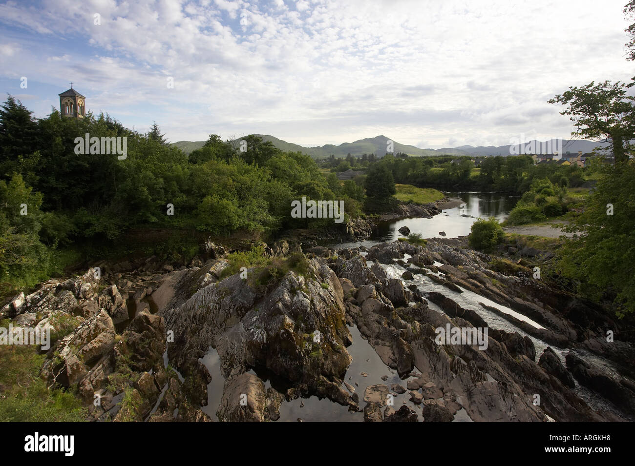Sneem river on the Iveragh Peninsula Ring of Kerry County Kerry ...
