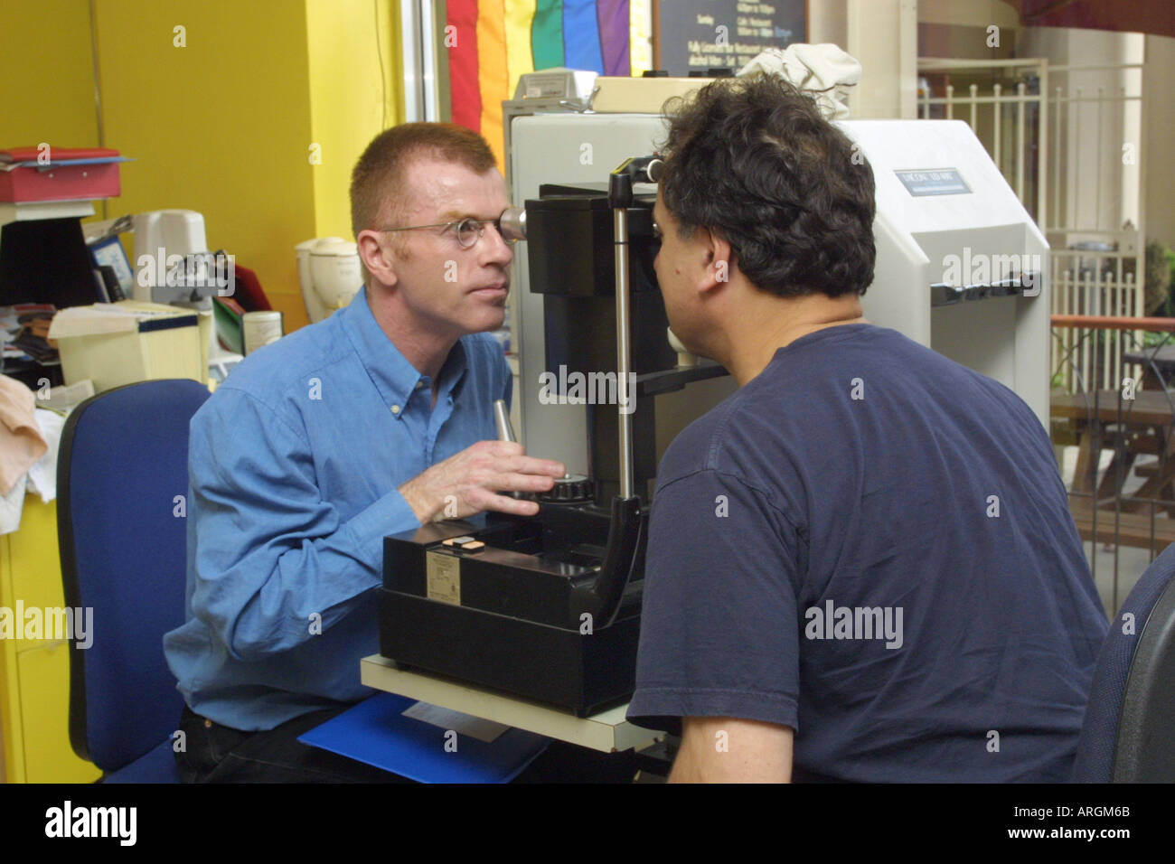 Having eyes checked hi-res stock photography and images - Alamy