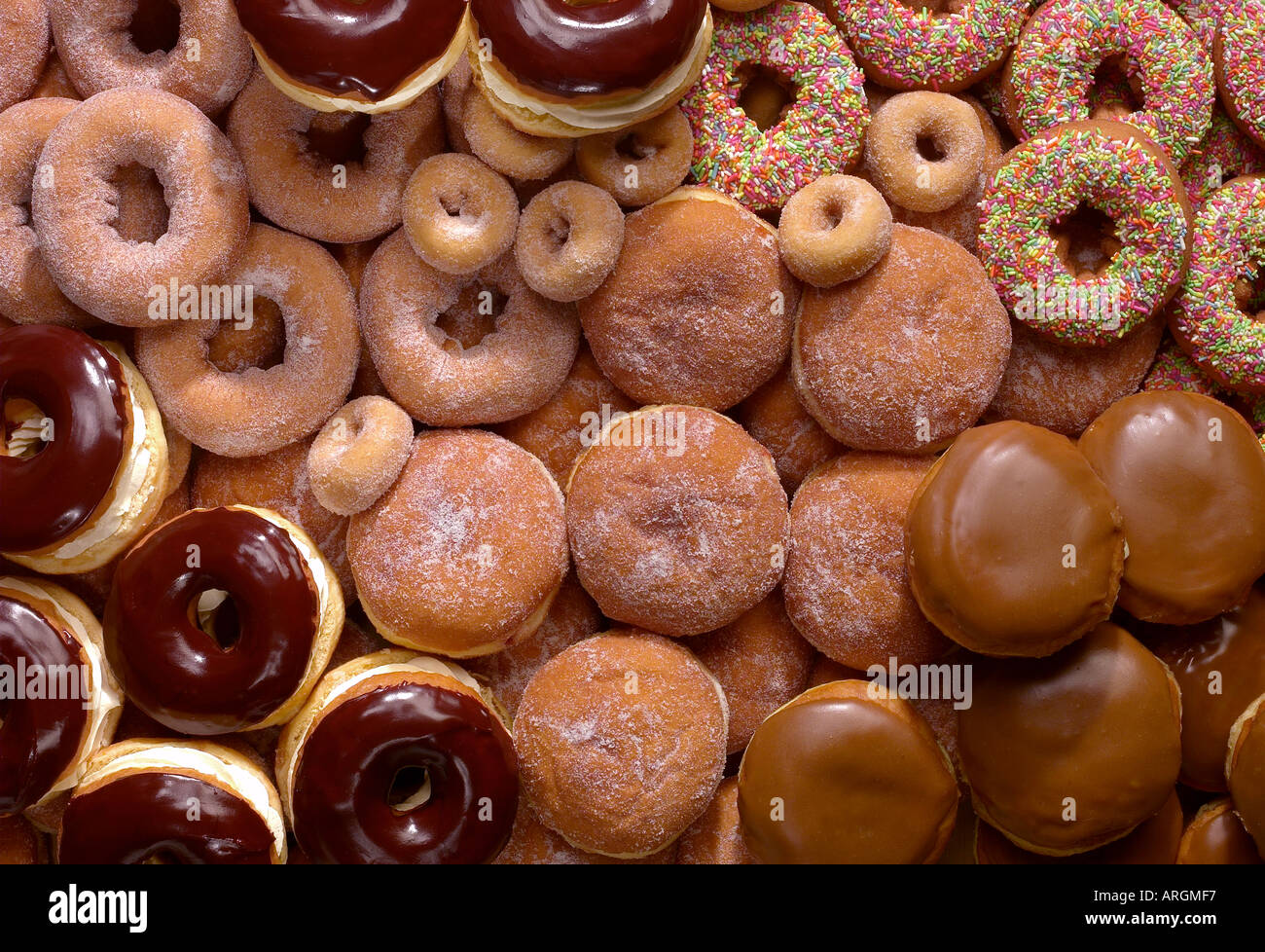 SELECTION OF DOUGHNUTS IN BAKERY Stock Photo - Alamy