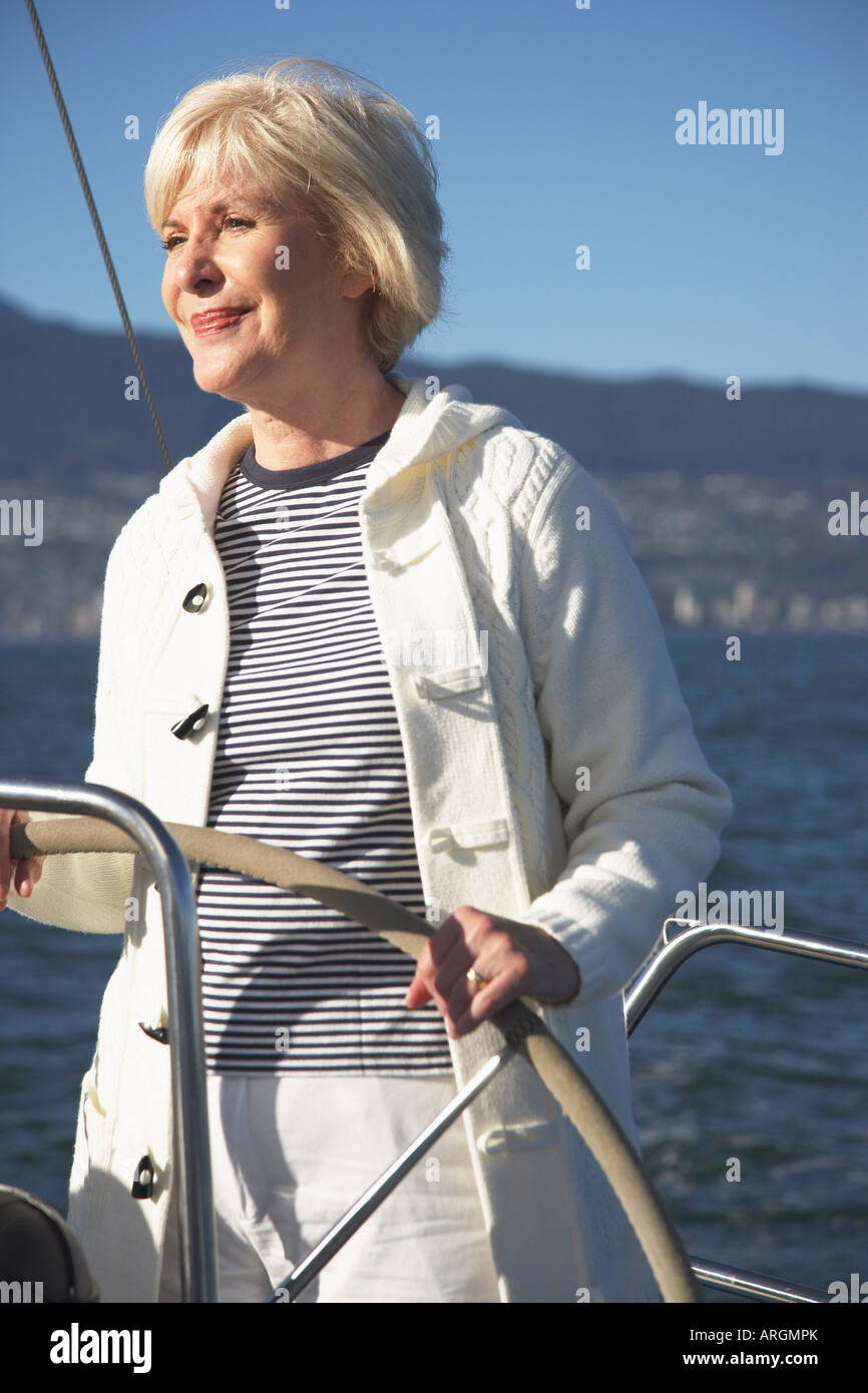 Middle aged woman at pleasure boat hi-res stock photography and images ...