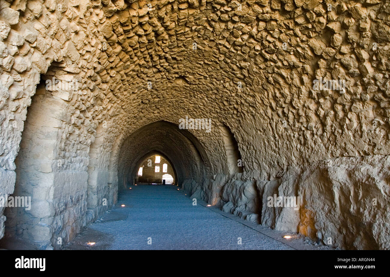 Stone walls and arch, Karak, Kerak, Crusader castle, redoubt, Hashemite ...