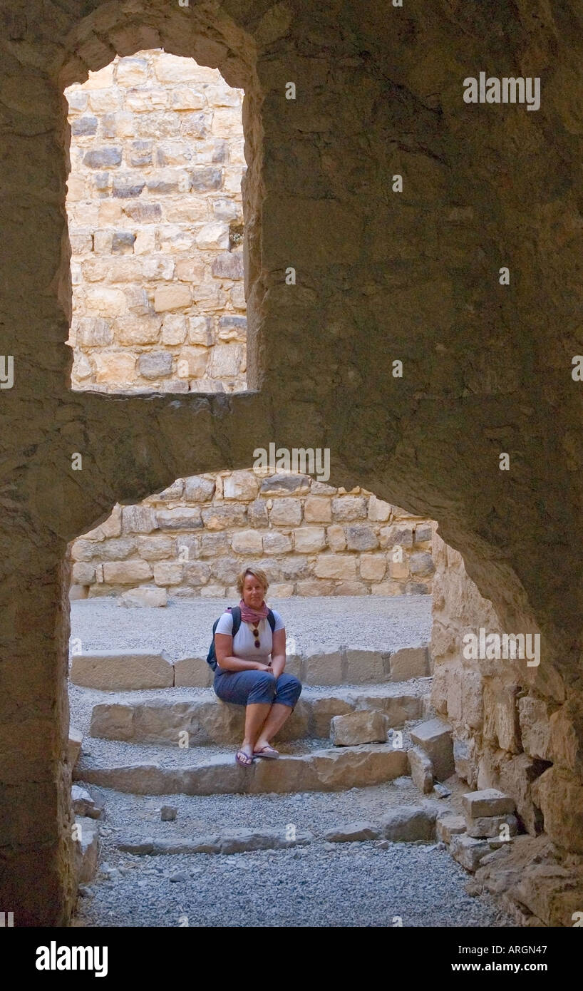 Stone walls and arch, Karak, Kerak, Crusader castle, redoubt, Hashemite ...