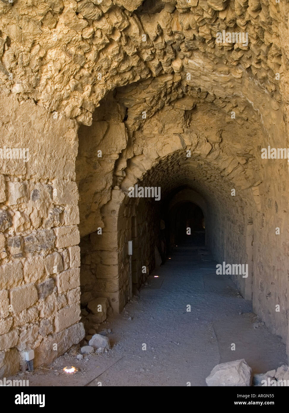 Stone walls and arch, Karak, Kerak, Crusader castle, redoubt, Hashemite ...