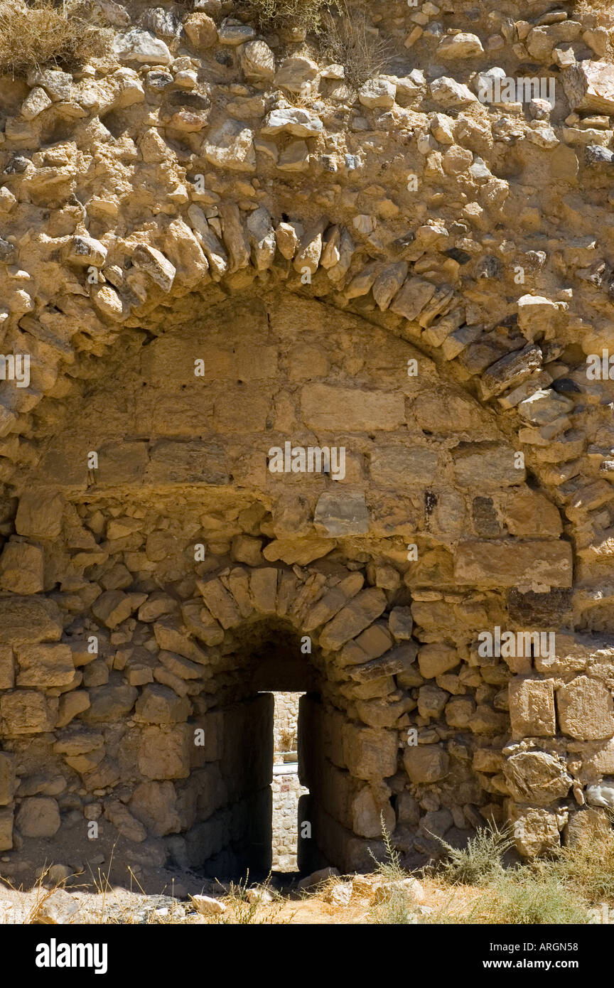 Stone walls and arch, Karak, Kerak, Crusader castle, redoubt, Hashemite ...