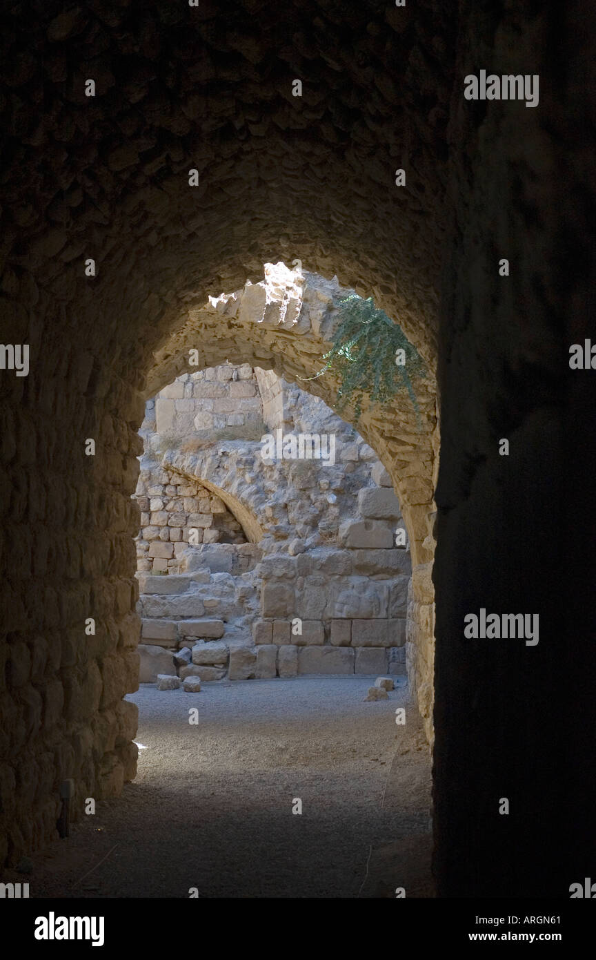 Stone walls and arch, Karak, Kerak, Crusader castle, redoubt, Hashemite ...