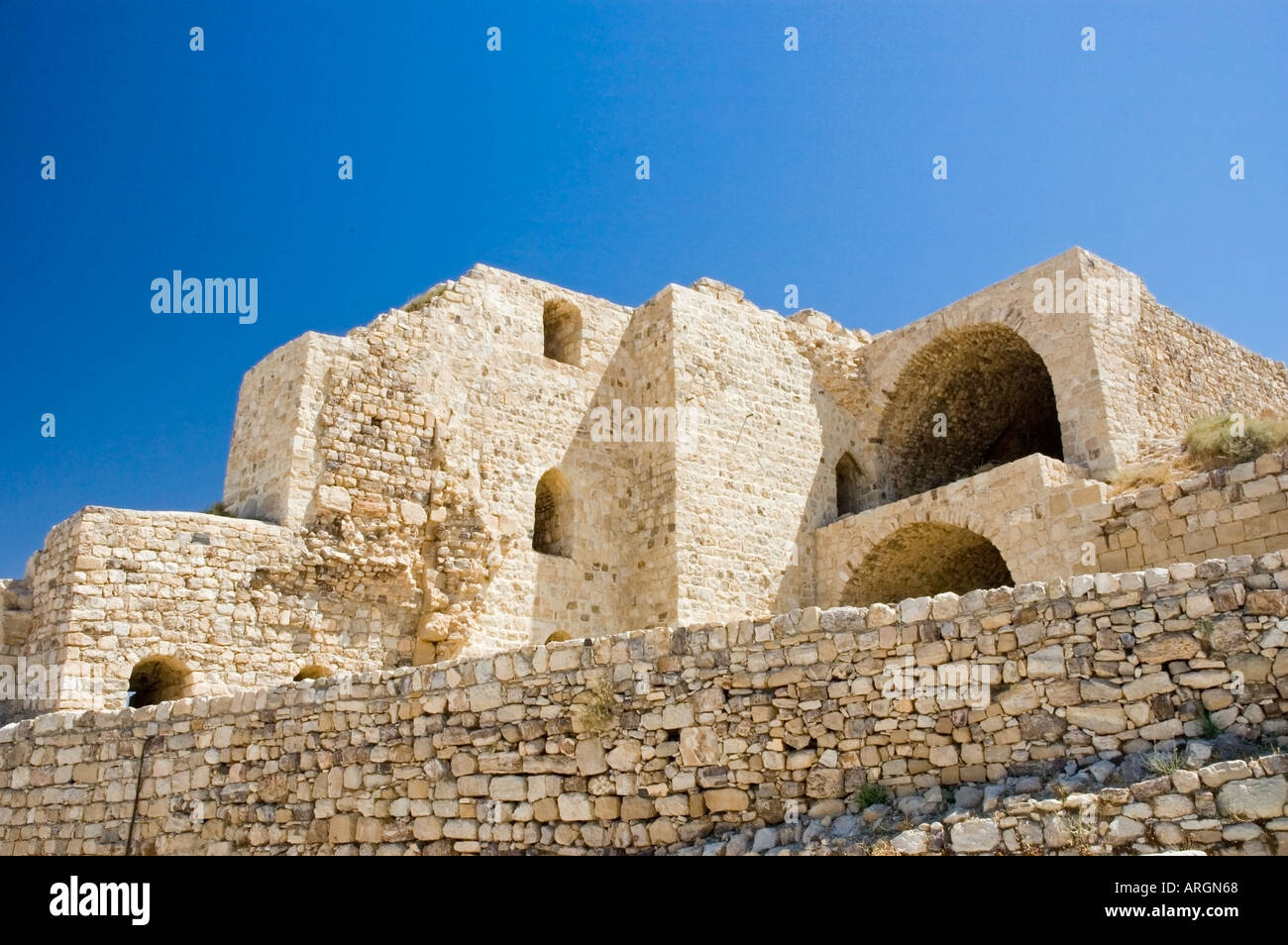 Jordan middle east scenic karak crusader castle hi-res stock ...