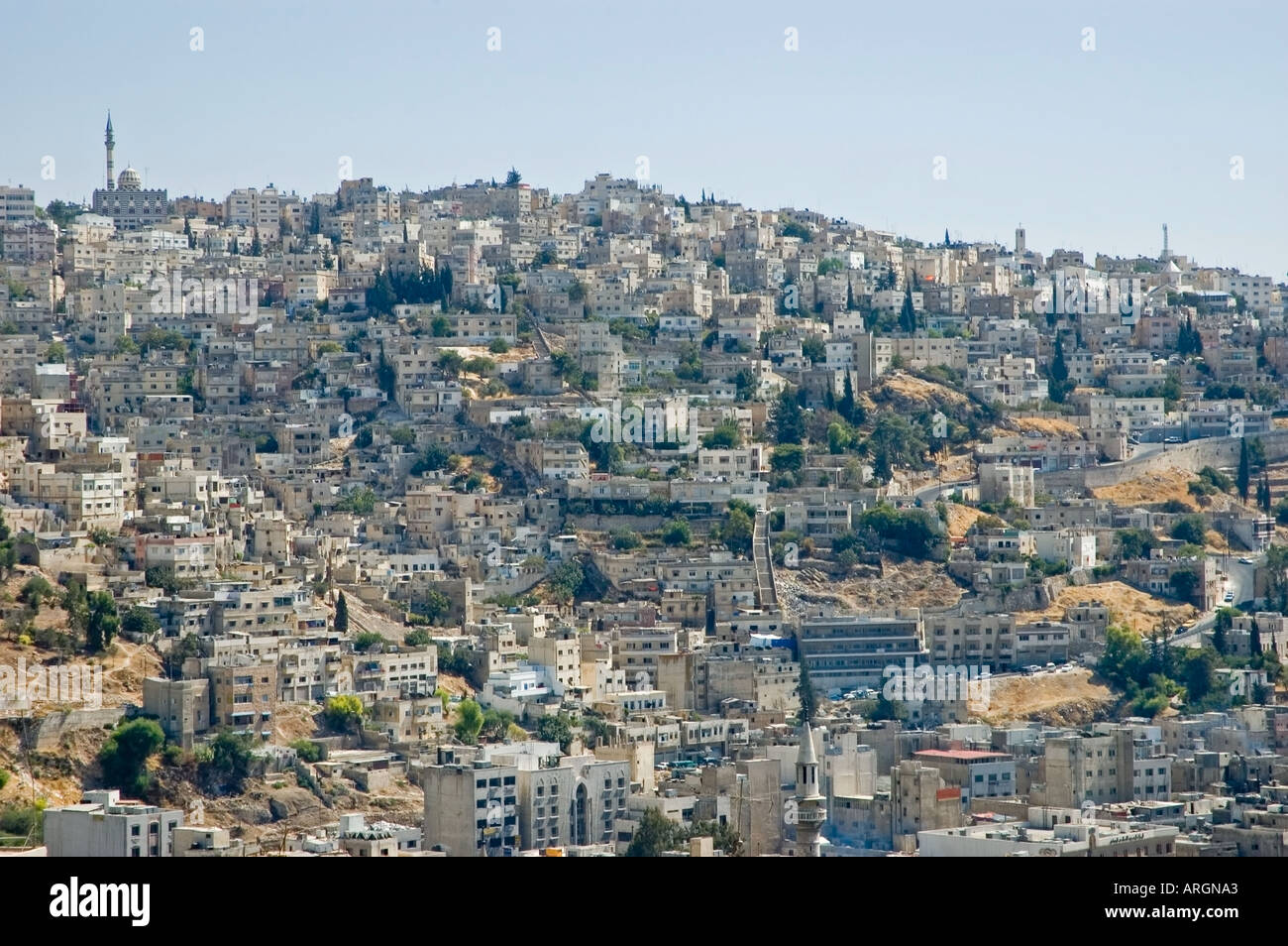 General view of housing from Citadel, Jebel al-Qala'a, Amman, Hashemite ...