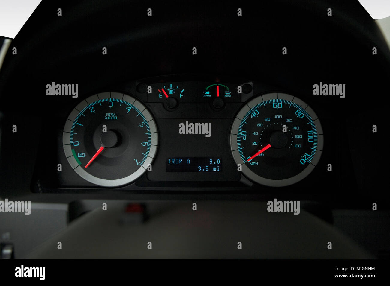 2008 Ford Escape Hybrid in Blue - Speedometer/tachometer Stock Photo ...