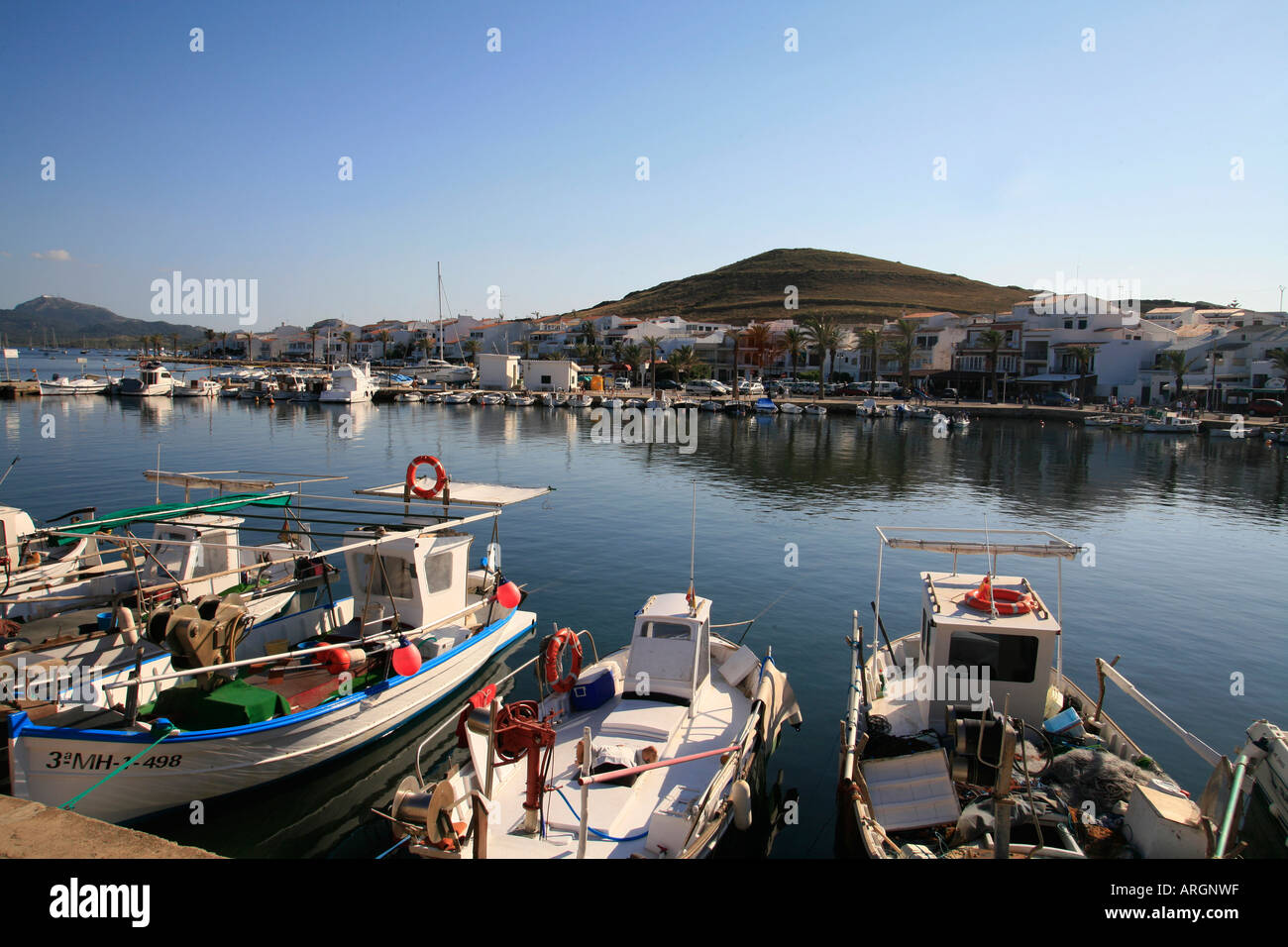 The harbour of Fornells, Menorca, Balearic Isles, Spain Stock Photo - Alamy