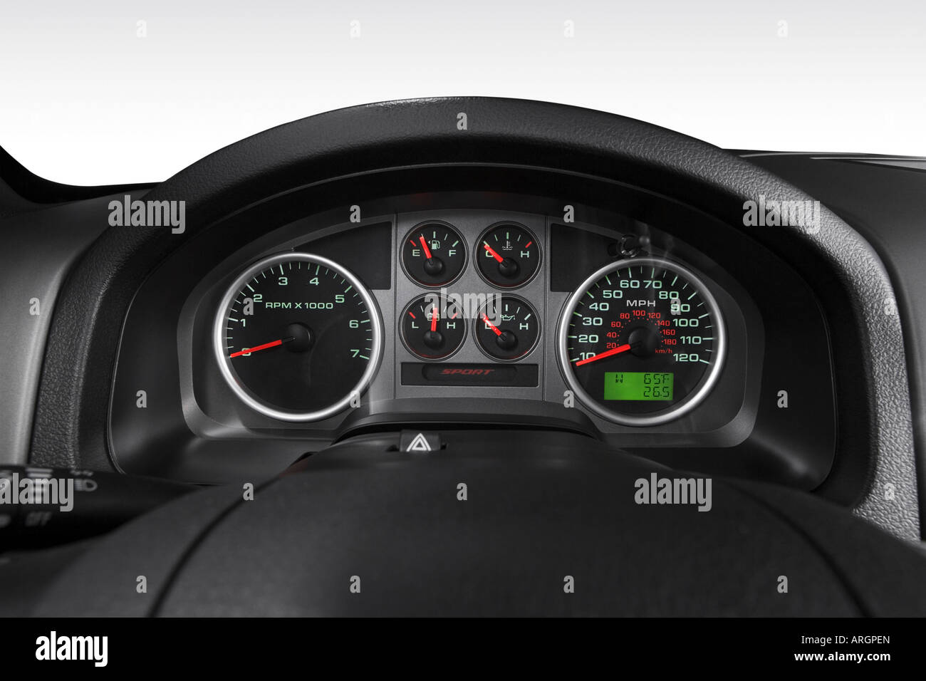in Red - Speedometer/tachometer Stock Photo - Alamy