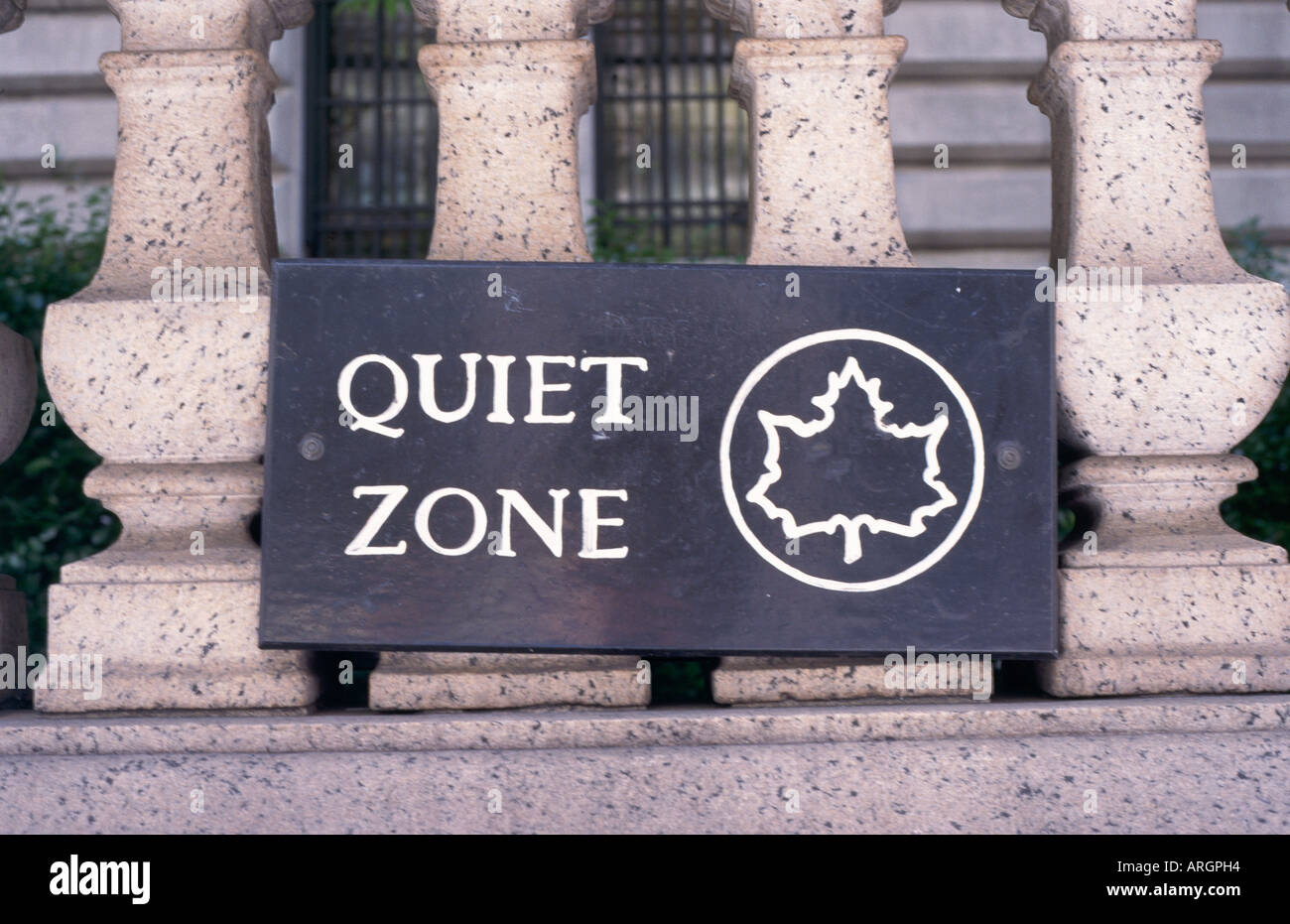 A sign notifies visitors to the New York Public Library that they are ...