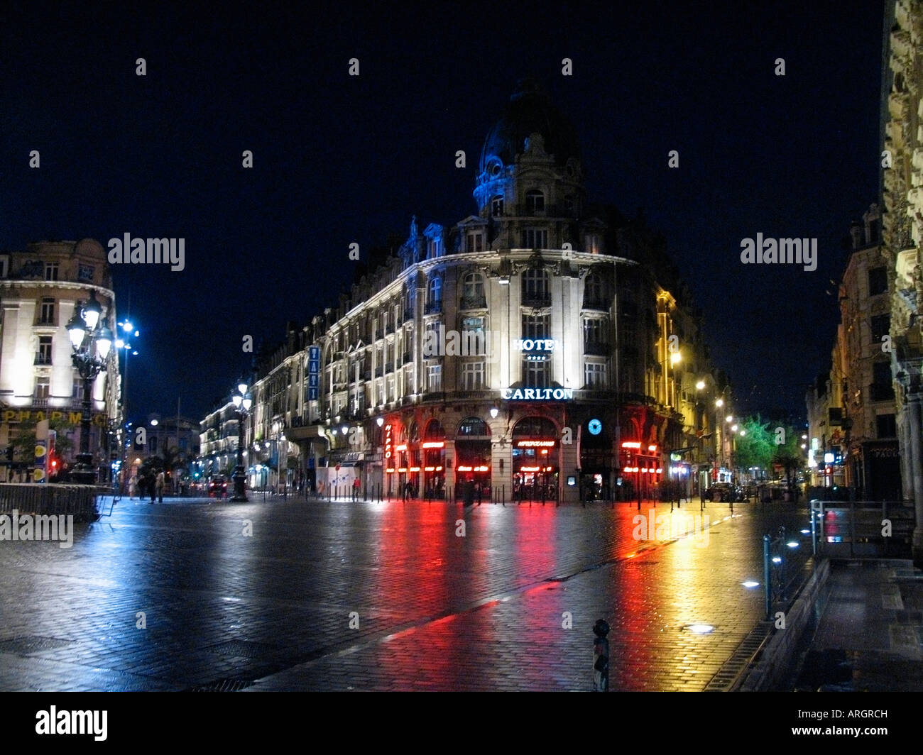 Lille an a wet and windy night Stock Photo - Alamy