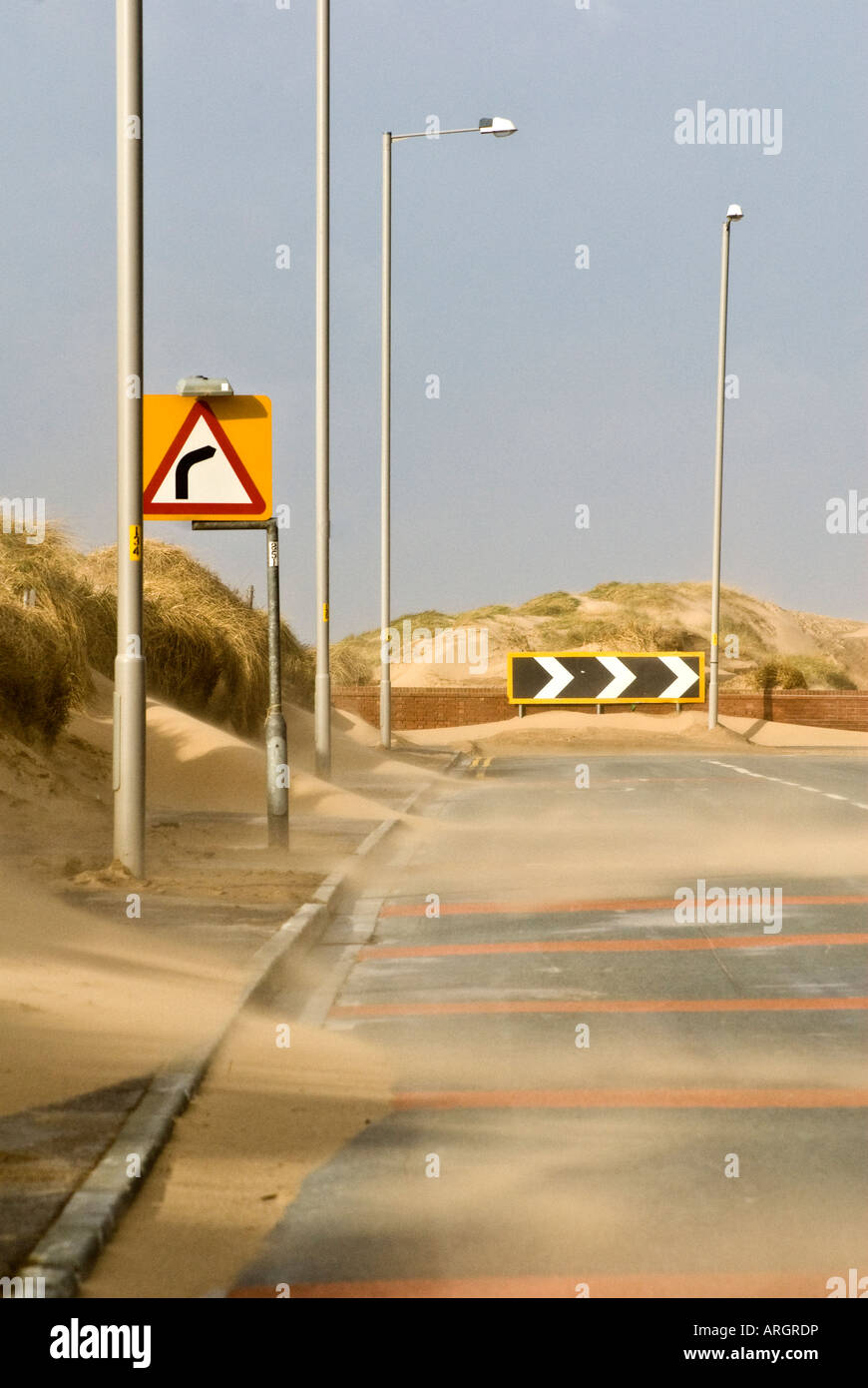 scene wind sand storm road Stock Photo - Alamy