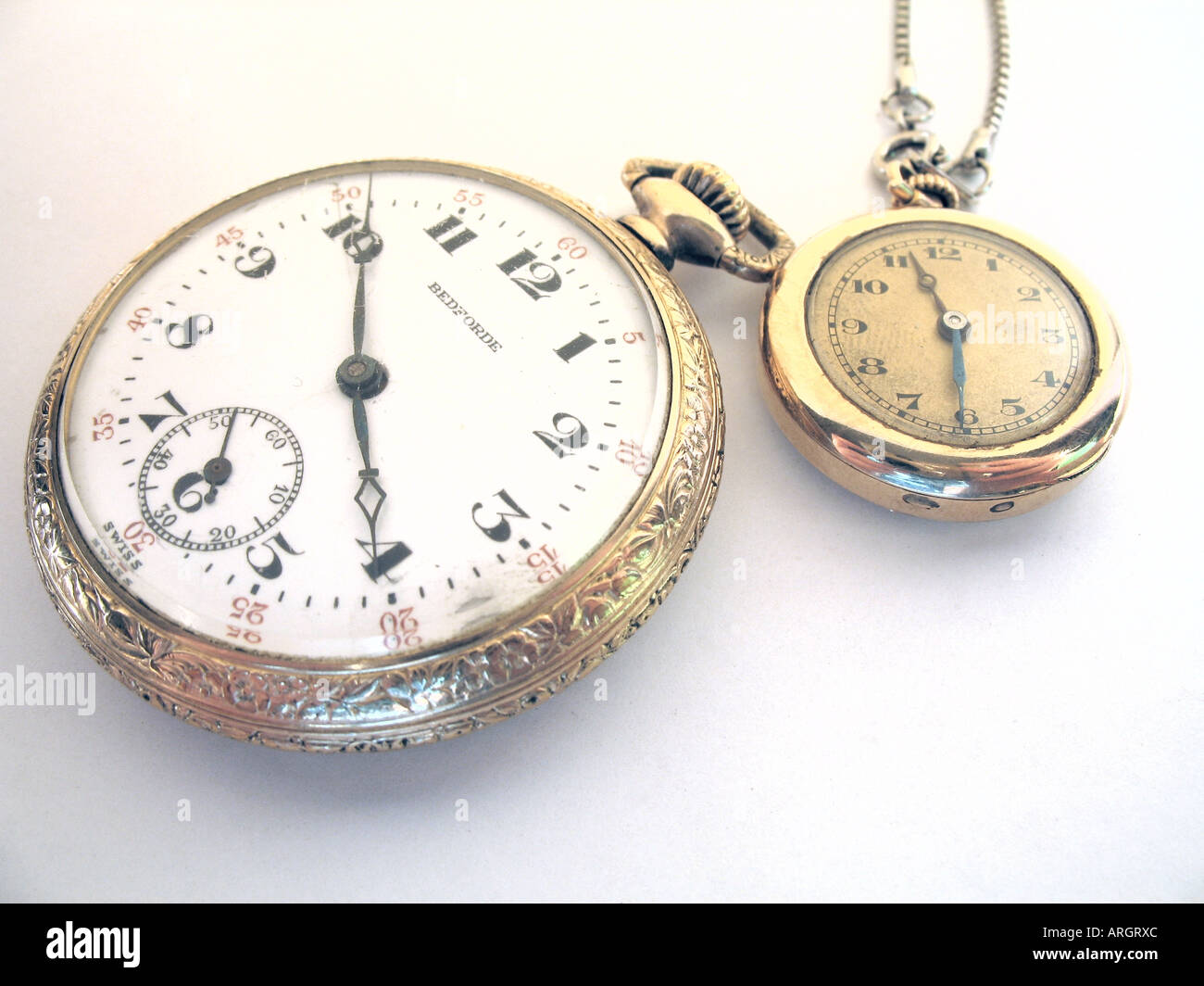 Antique old wind up mechanical pocket watch hi-res stock photography ...