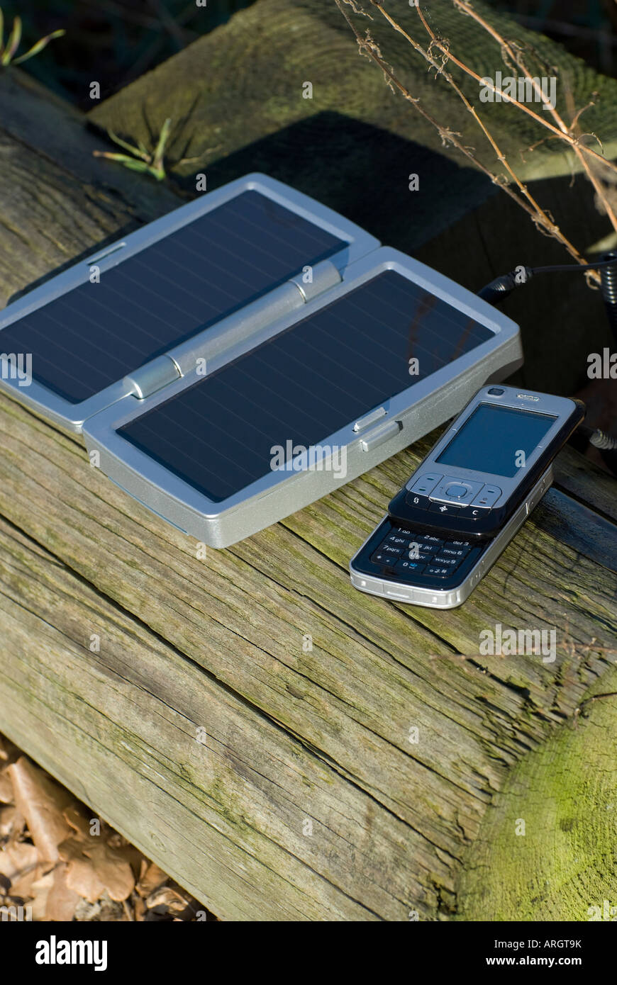 mobile phone solar powered battery charger Stock Photo - Alamy