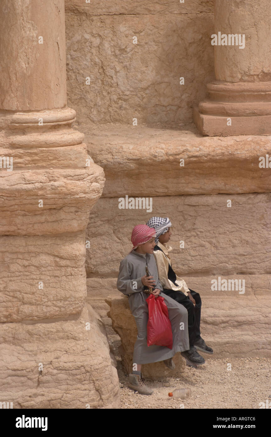 Palmyra Syria Children playing posiing Stock Photo - Alamy