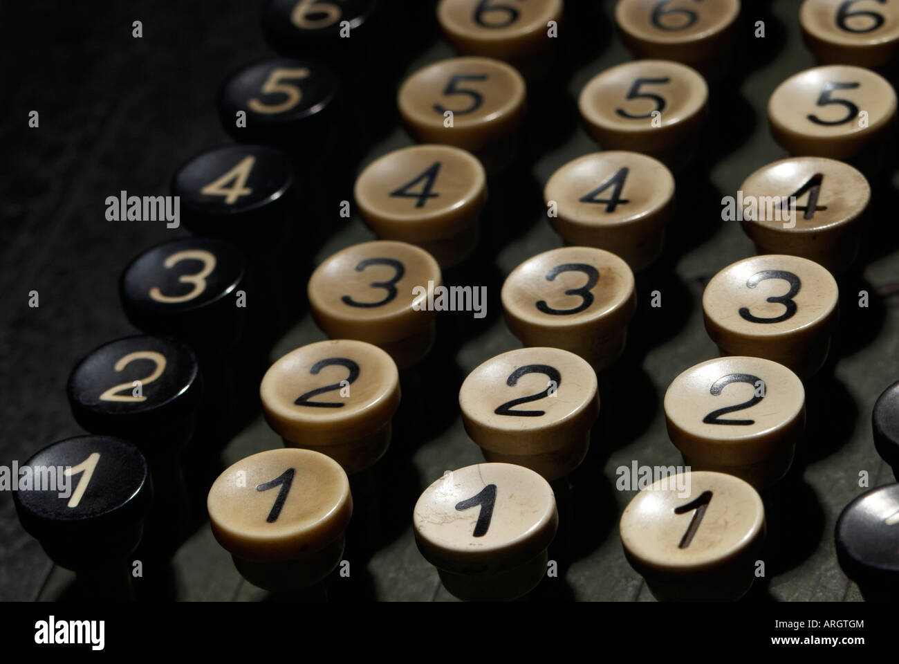 Keys of a Vintage Mechanical Adding Machine Stock Photo - Alamy