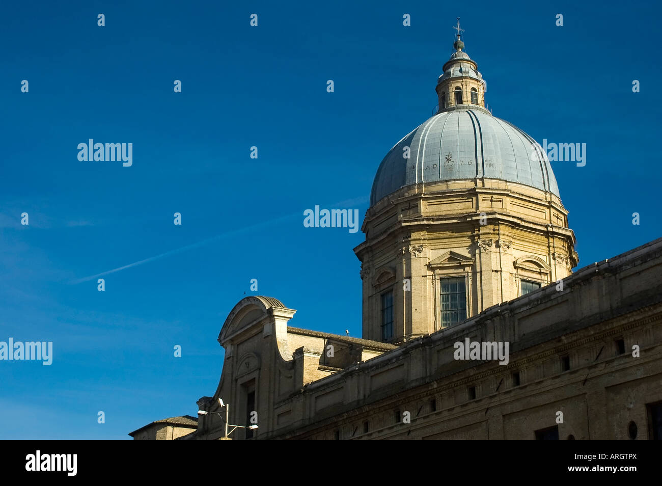 The beautiful Baroque dome of the basilica of Saint MAry of Angels in ...