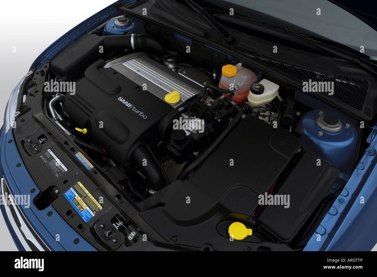 2007 Saab 9-3 2.0T Sport Combi in Blue - Engine Stock Photo - Alamy