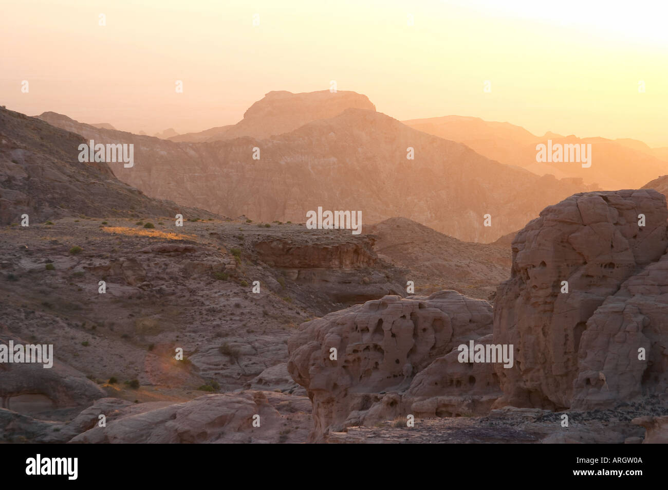 Sunset in Petra Jordan Stock Photo - Alamy