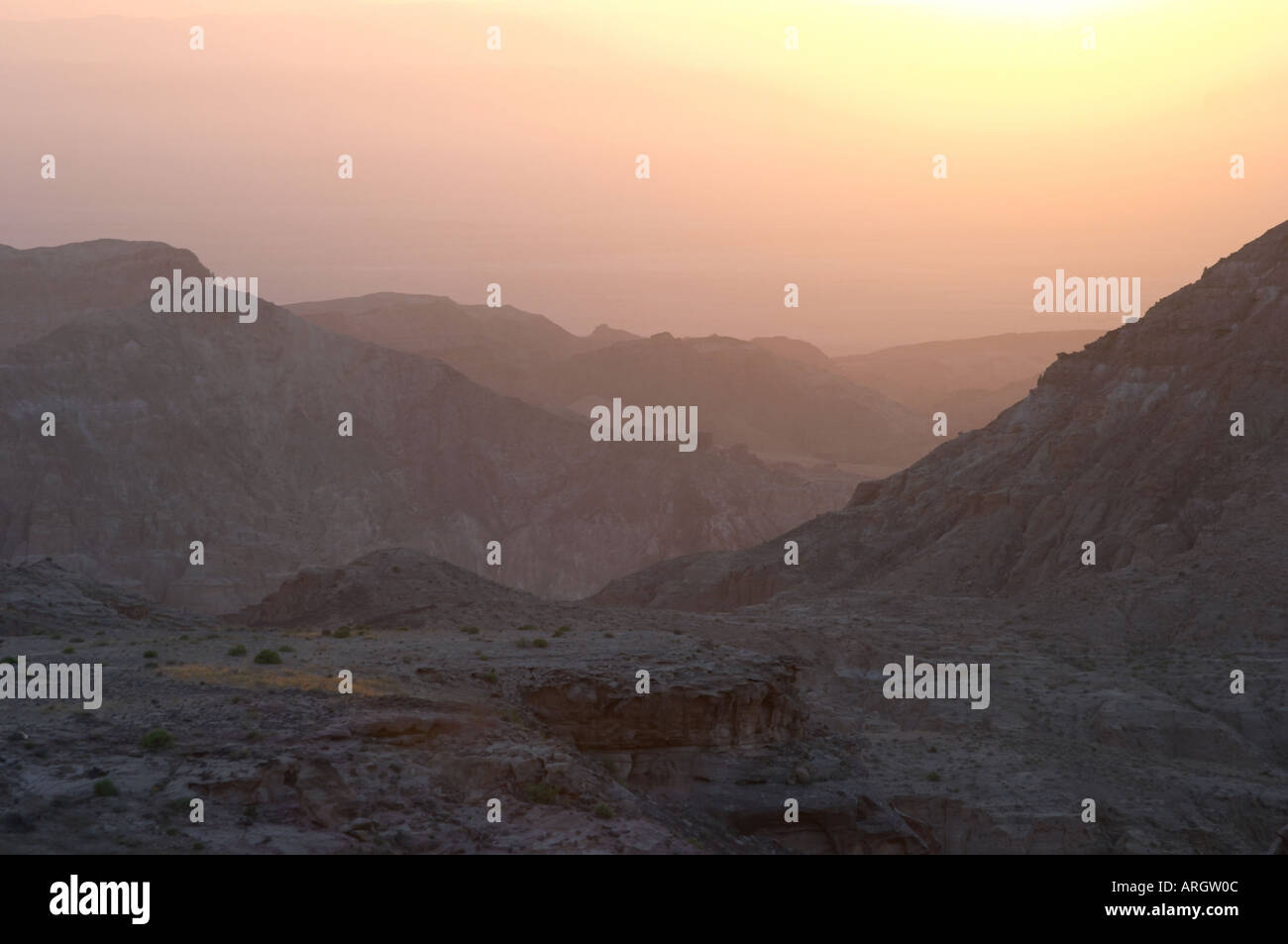 Sunset in Petra Jordan Stock Photo - Alamy